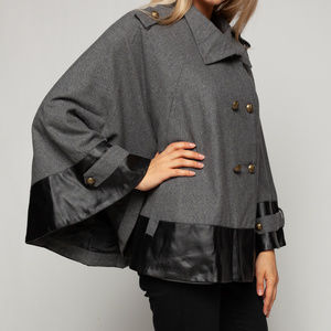 Jackets & Coats | Leather Trimmed Cape | Poshmark